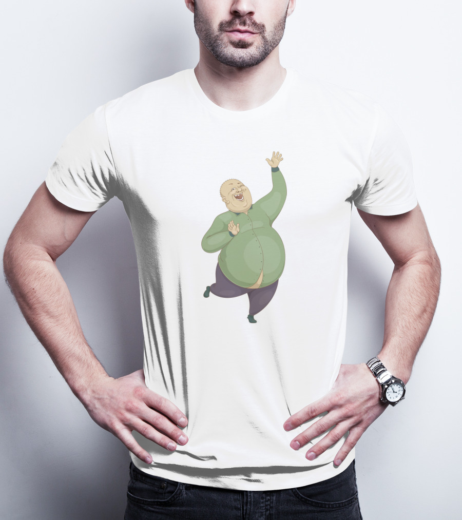 Green Guy Joyful Celebration In Green T-Shirt