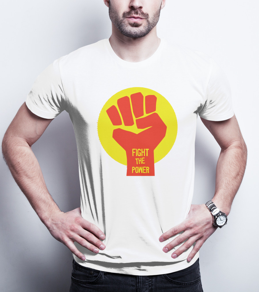Fight The Power Fist Yellow Circle T-Shirt