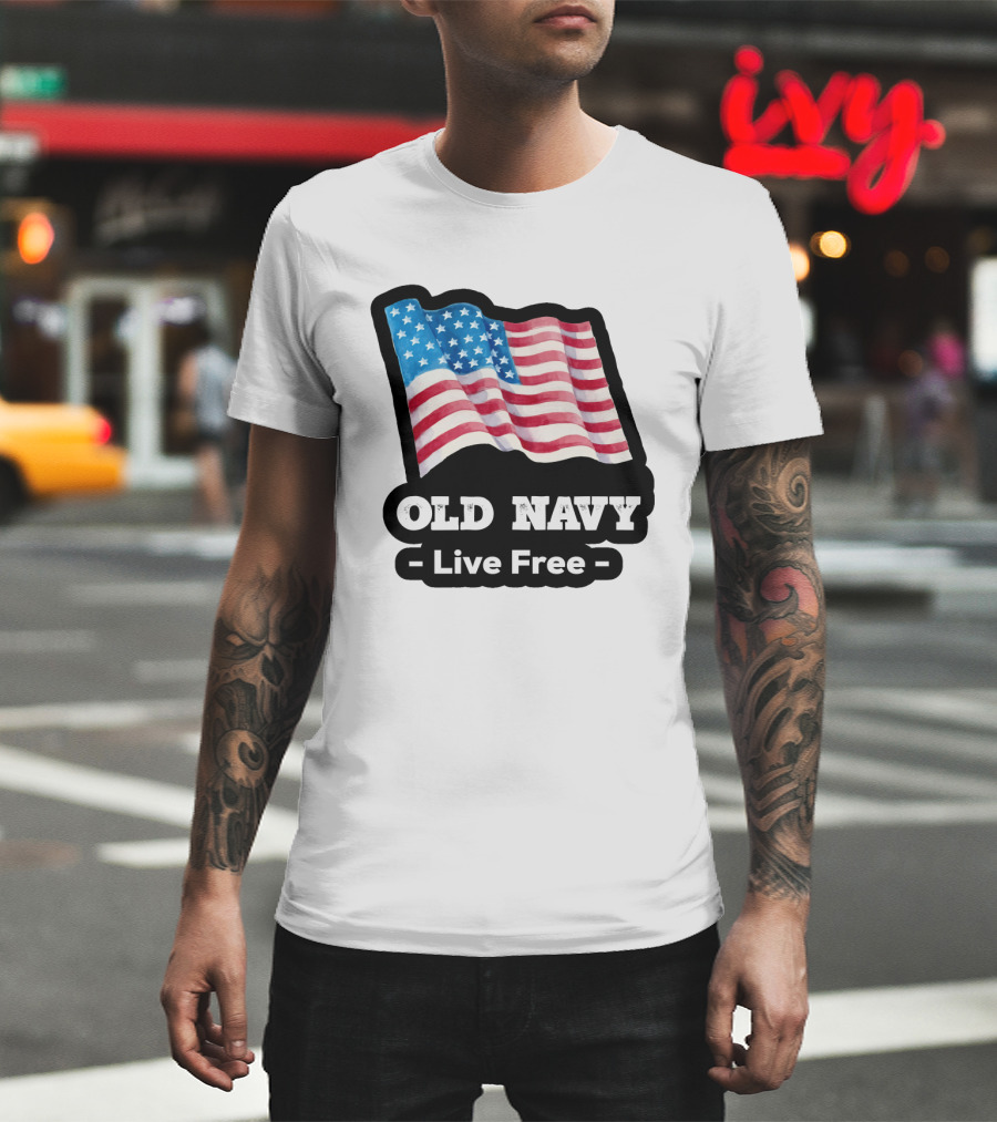 Old Navy Live Free American Flag T-Shirt
