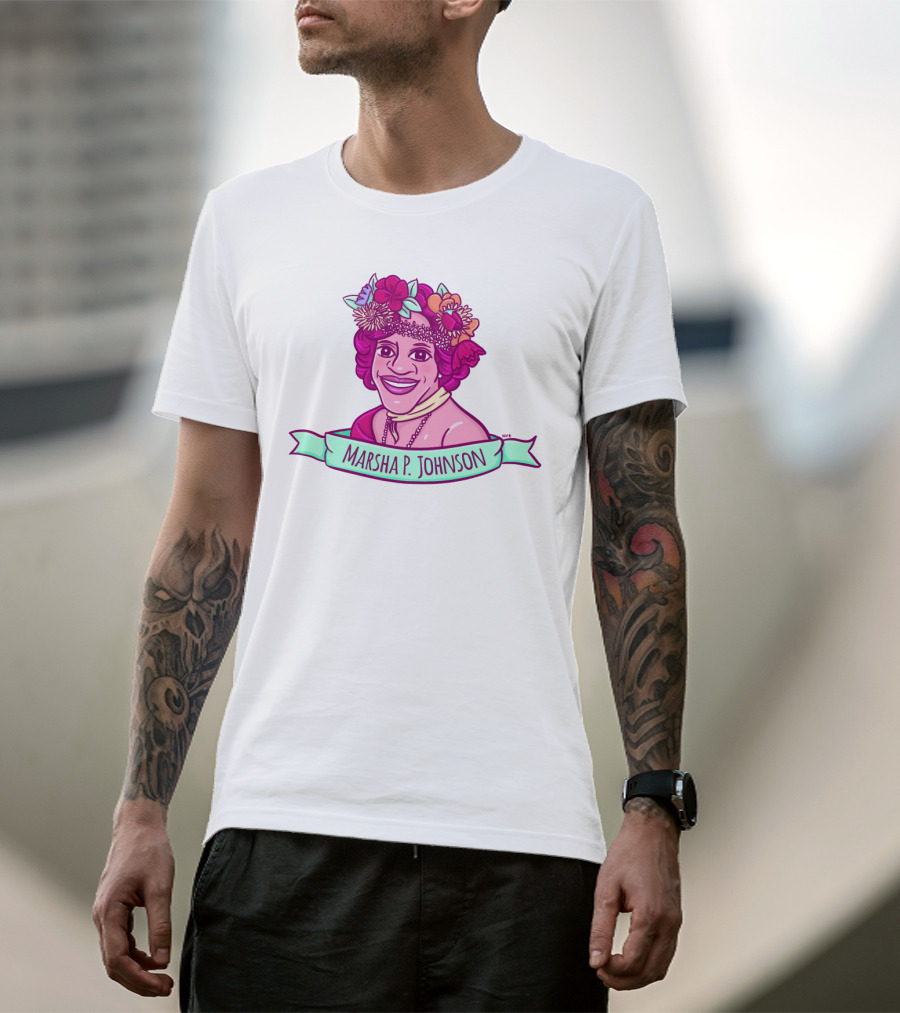 Marsha P. Johnson Flower Crown T-Shirt