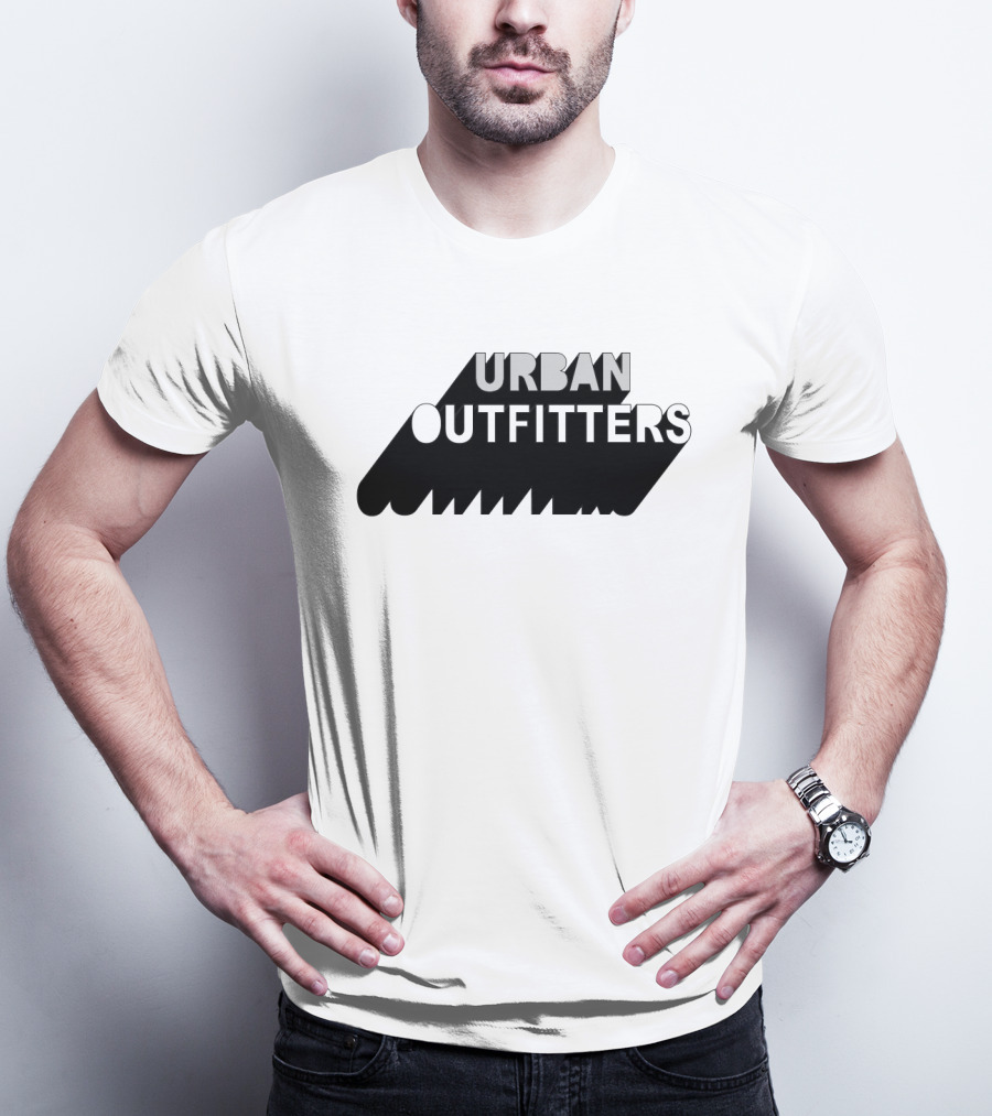 Urban Outfitters Bold Black Shadow Text T-Shirt
