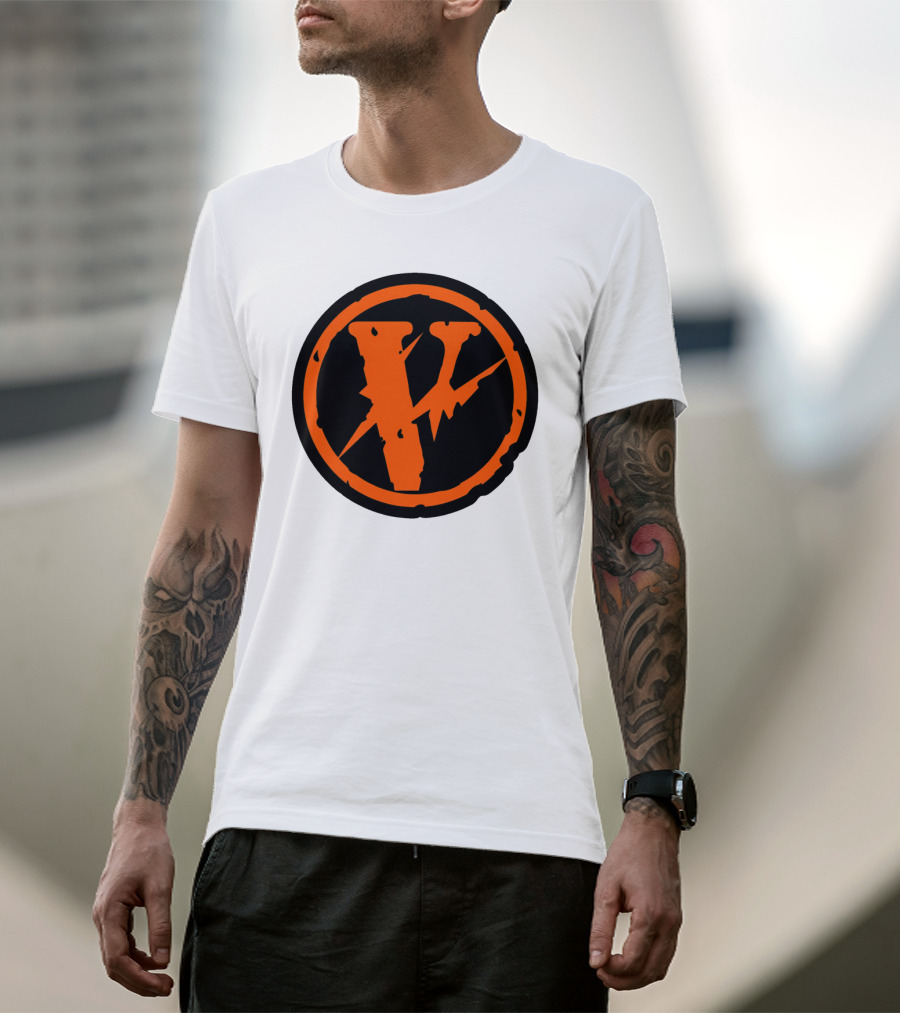Vlone Iconic V In Orange Circle T-Shirt