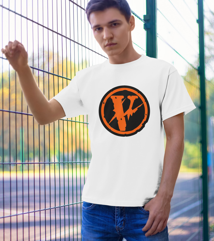 Vlone Iconic V In Orange Circle T-Shirt