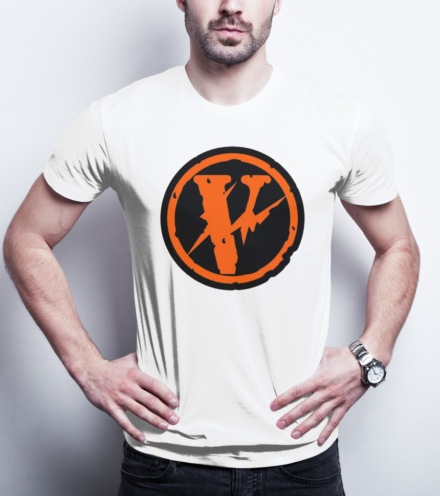 Vlone Iconic V In Orange Circle T-Shirt