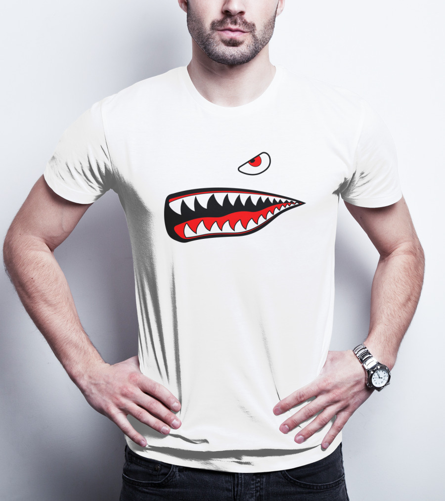Bape Shark Face Iconic Red Eye And Mouth T-Shirt