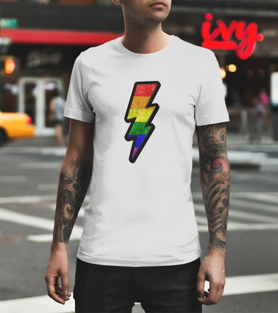 Rainbow Lightning Bolt Pride Colors T-Shirt