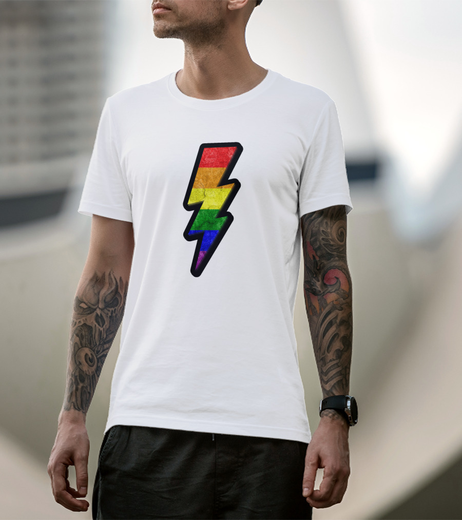 Rainbow Lightning Bolt Pride Colors T-Shirt