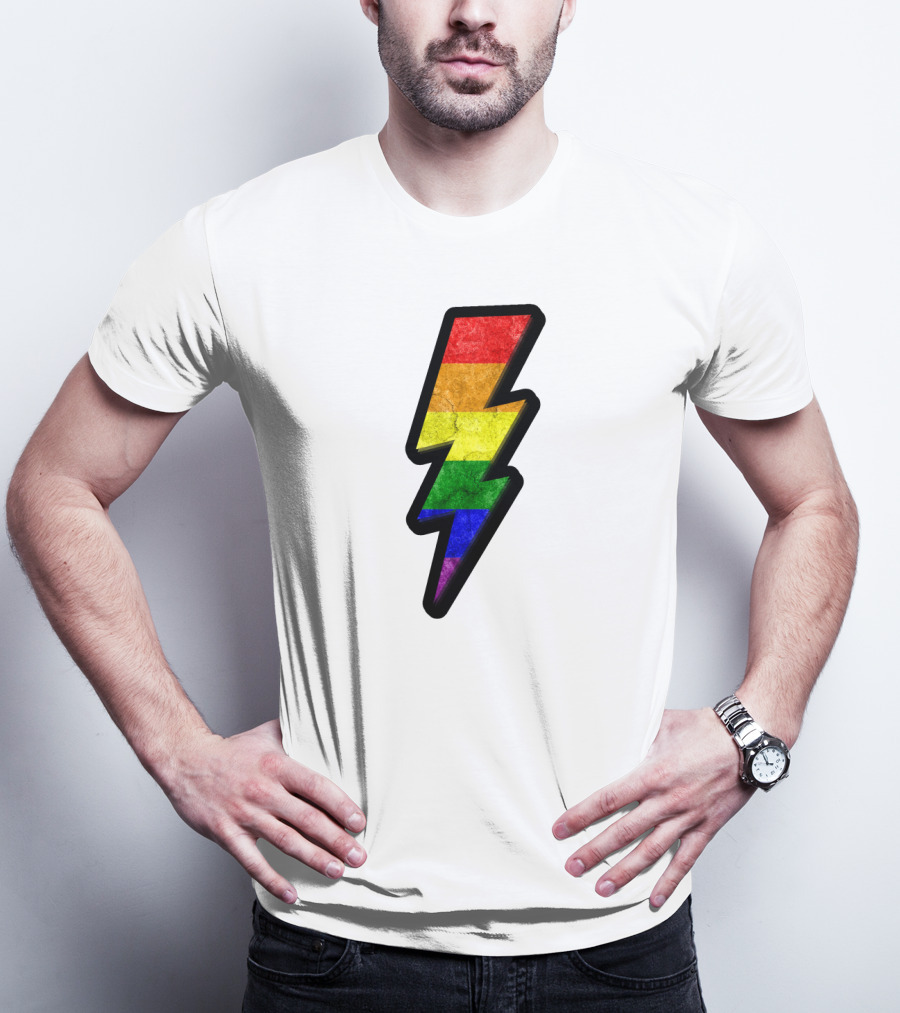 Rainbow Lightning Bolt Pride Colors T-Shirt