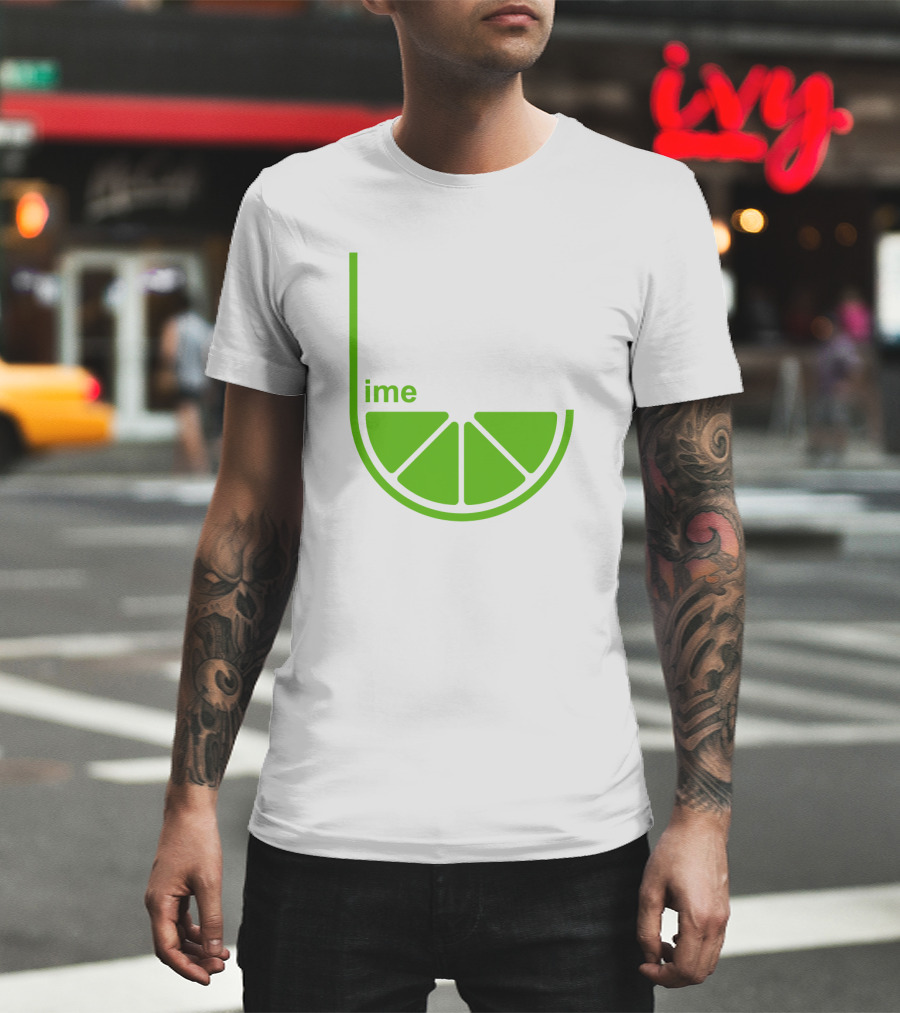 Lime Ime Slice Clever Typography T-Shirt