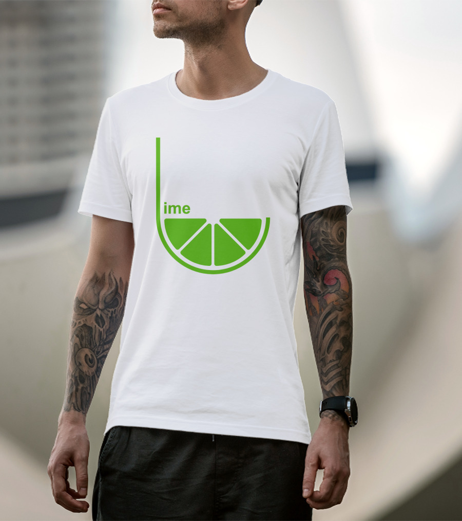 Lime Ime Slice Clever Typography T-Shirt