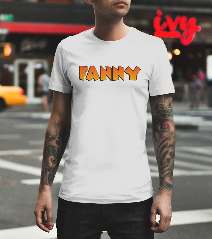 Fanny Bold Gradient Block Lettering T-Shirt