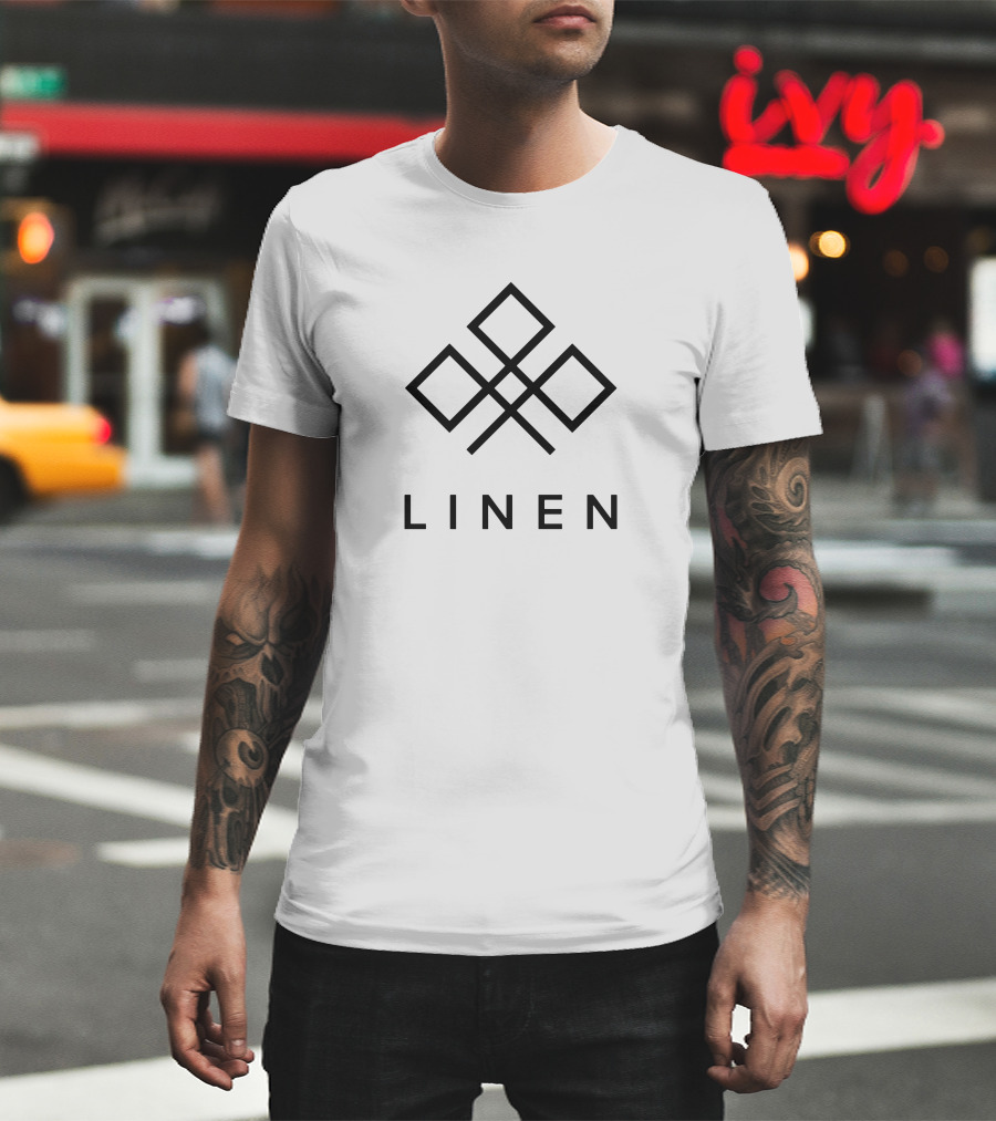 Linen Geometric Diamond Squares T-Shirt