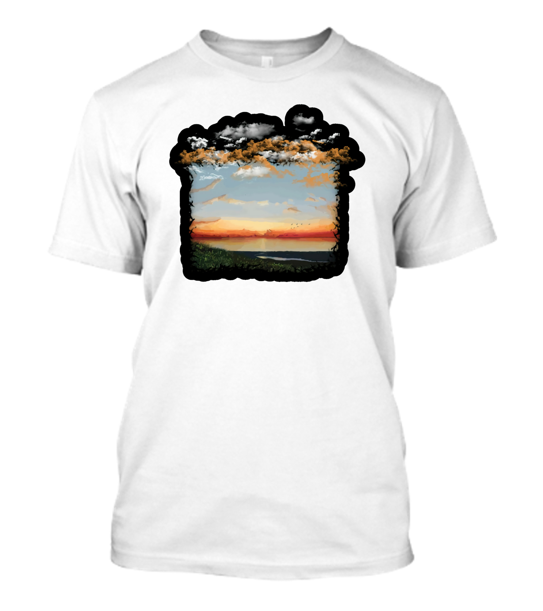 Big Assawoman Bay Sunset Landscape Scene T-Shirt