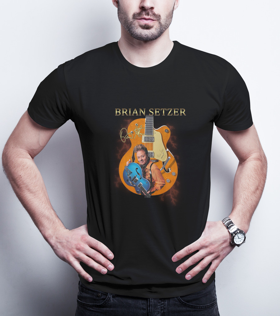 Brian Setzer Guitar Image T-Shirt