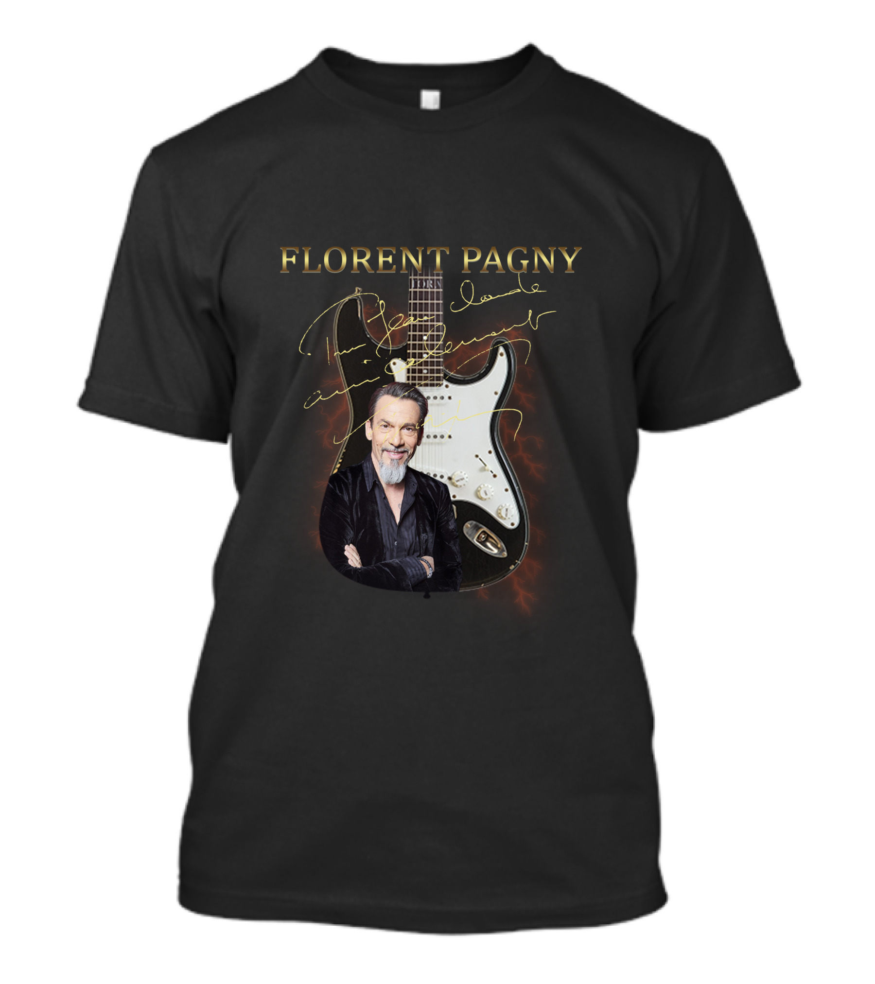 Florent Pagny Autograph Guitar T-Shirt