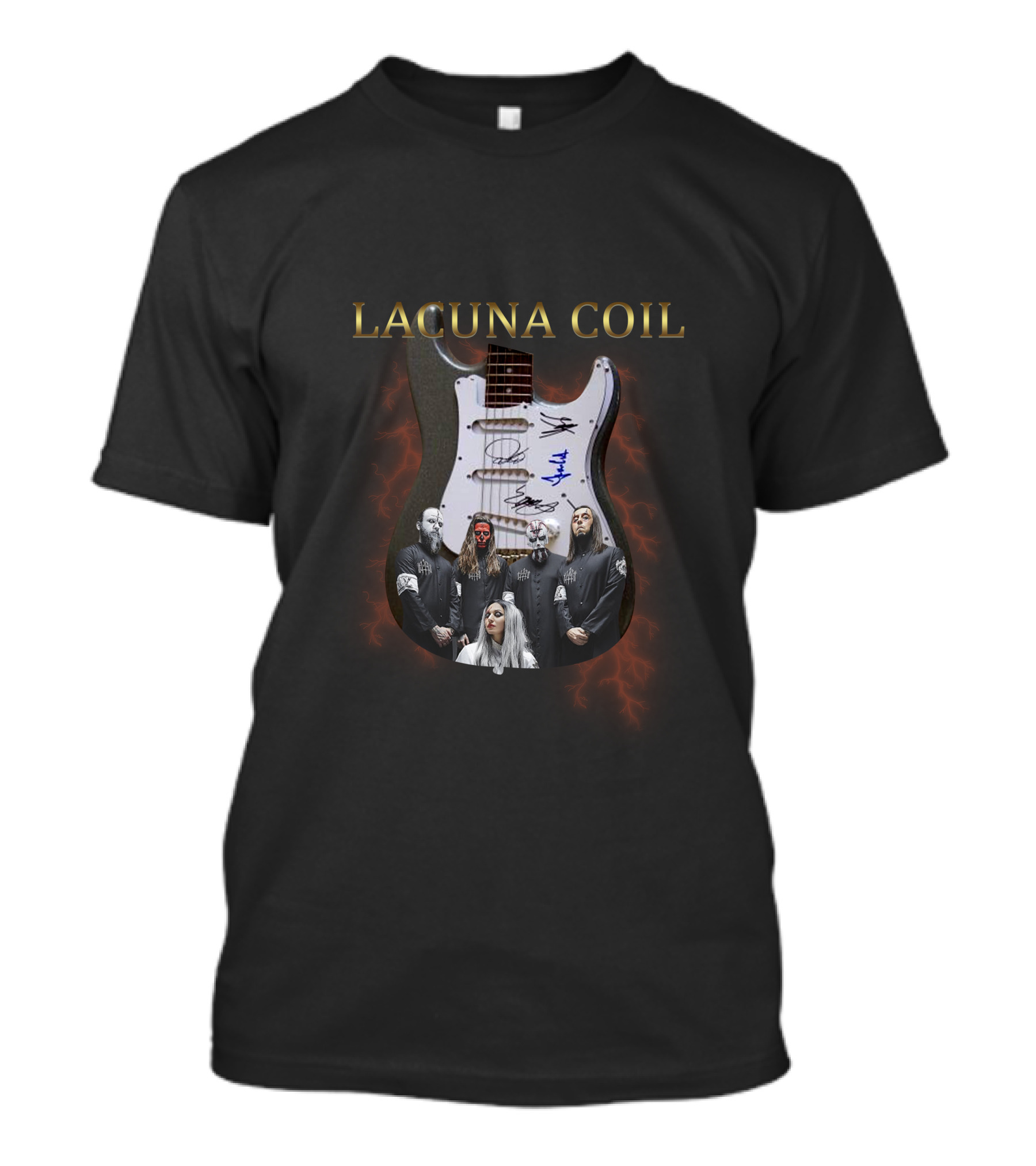 Lacuna Coil Signature Guitar Band T-Shirt