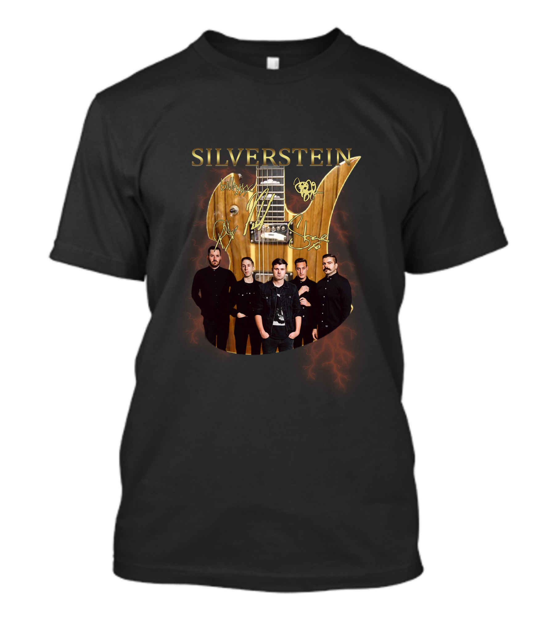 Silverstein Band Guitar With Electric Background T-Shirt