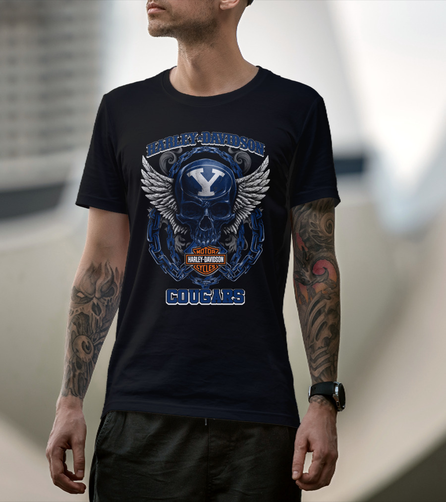 Harley Davidson Motor Cycles Byu Cougars T-Shirt