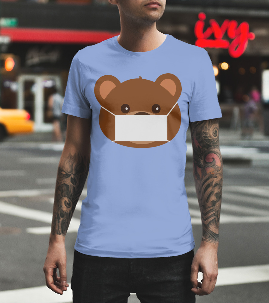 My Bear Cute Masked Teddy Face T-Shirt