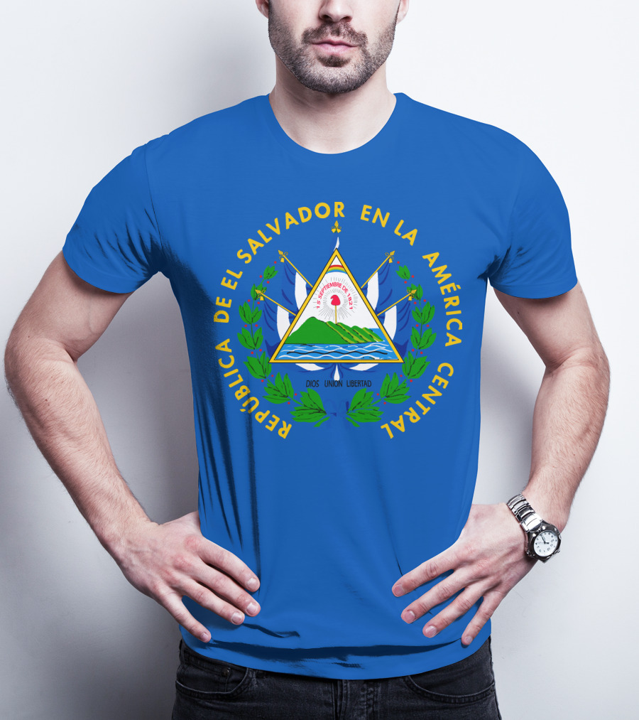 República DE El Salvador En LA América Central Dios Unión Libertad Escudo DE El Salvador T-Shirt