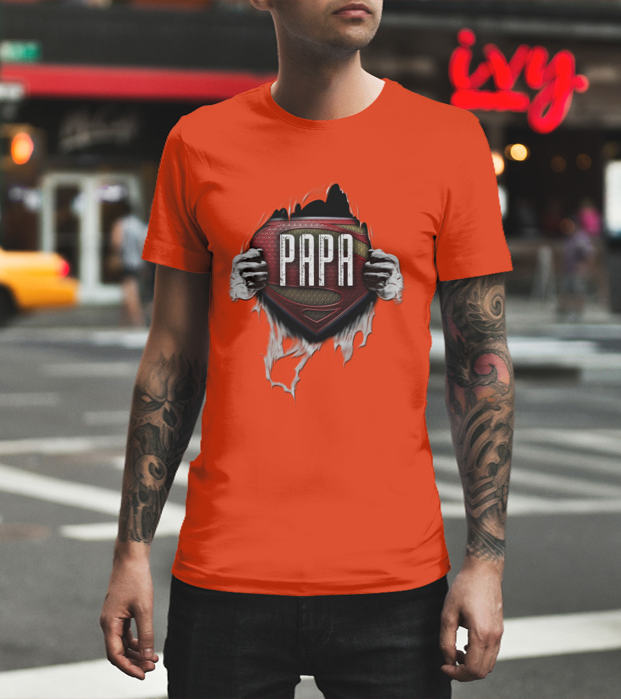 Papa Superman Logo Hero Father's Day T-Shirt
