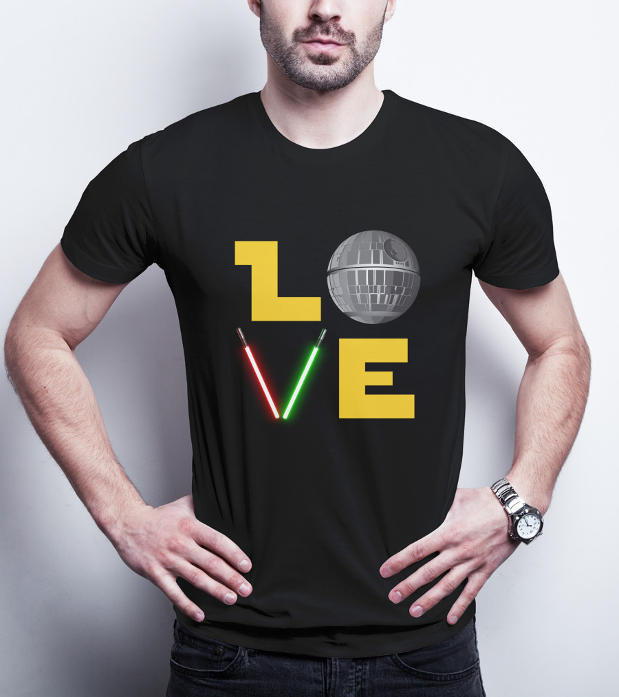 LOVE Star Wars Lightsabers Death Star T-Shirt