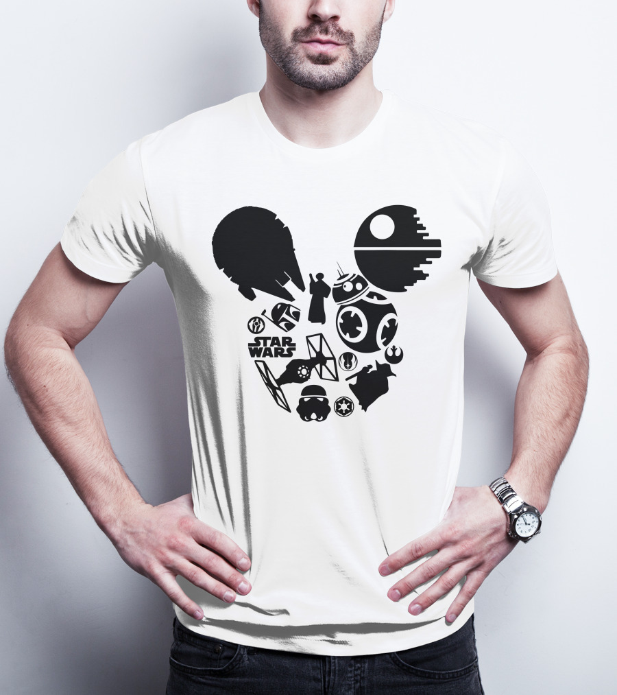 Star Wars Icons Millennium Falcon Death Star BB-8 T-Shirt
