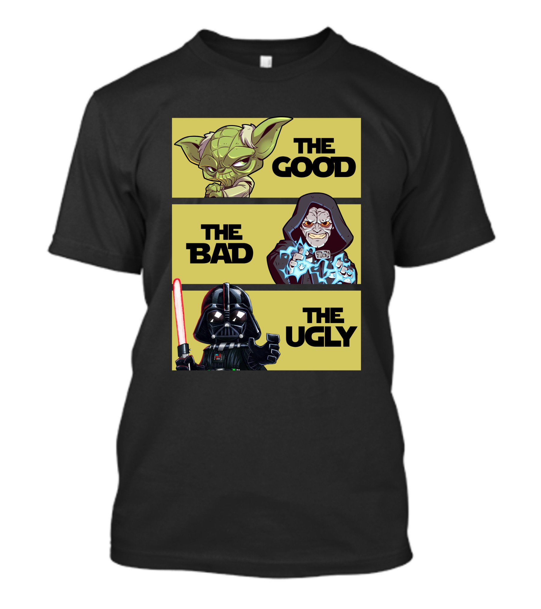 The Good The Bad The Ugly Star Wars Yoda Emperor Palpatine Darth Vader T-Shirt