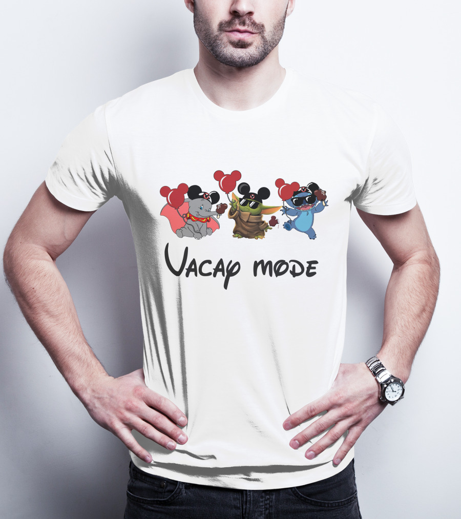 Yoda Stitch Dumbo Mickey Ears Vacay Mode Balloons T-Shirt