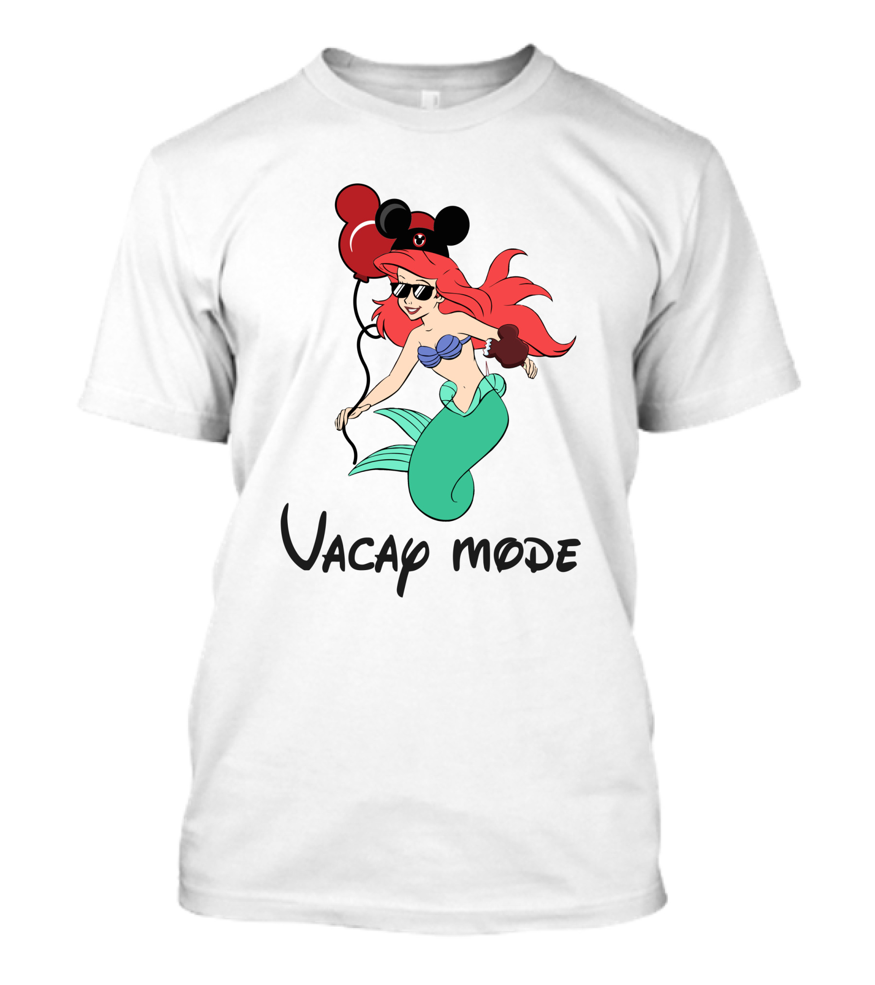 Vacay Mode Little Mermaid With Mickey Balloons T-Shirt