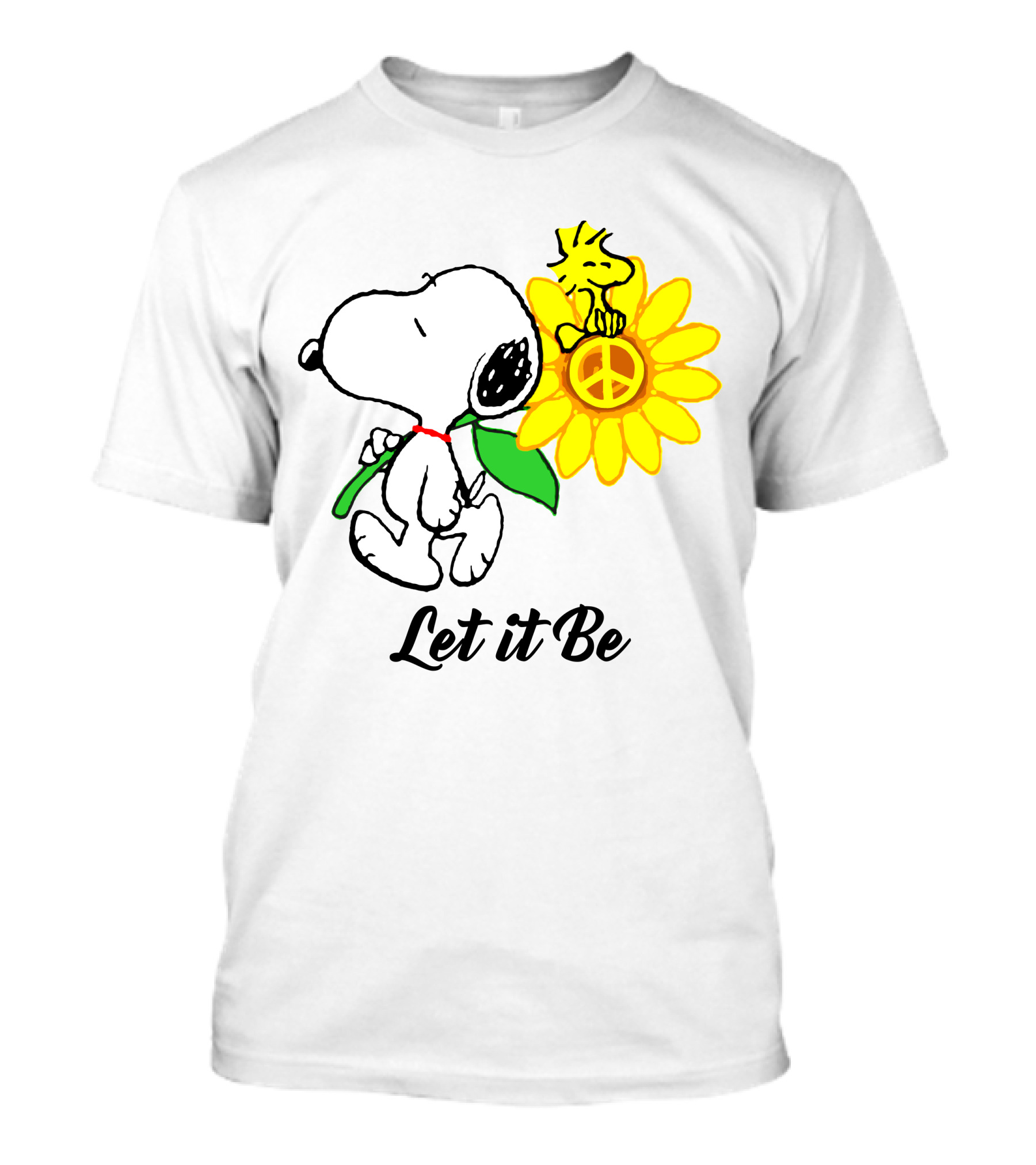 Let It Be Snoopy Woodstock Sunflower Peace T-Shirt