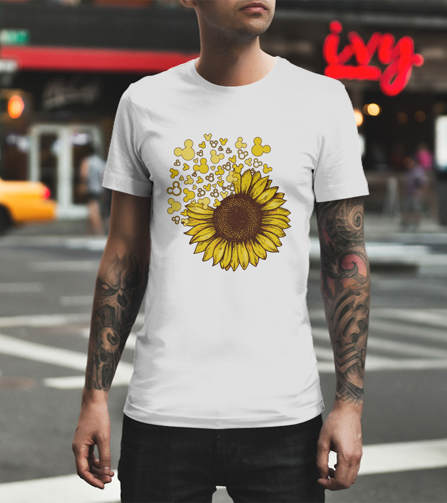 Mickey Sunflower Iconic Blooms With Classic Ears T-Shirt