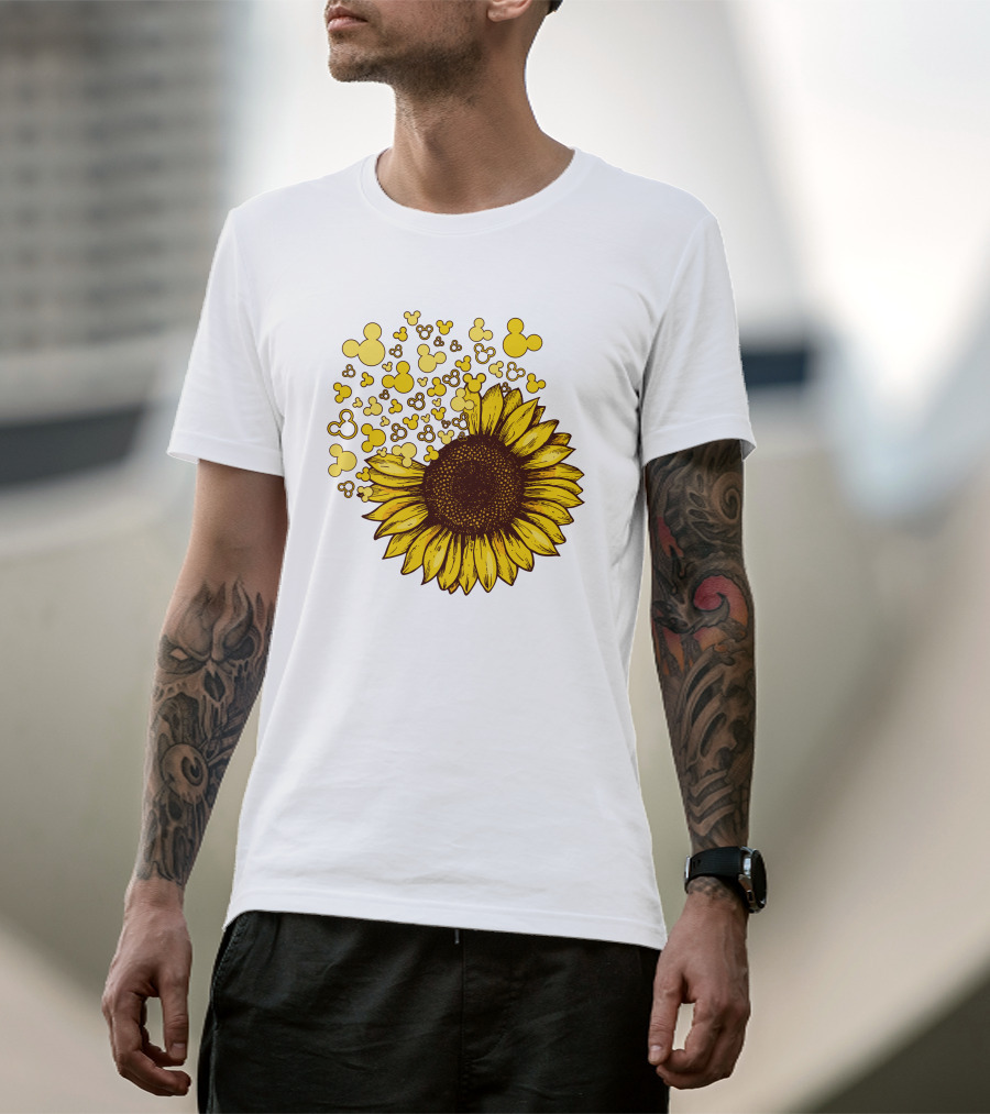 Mickey Sunflower Iconic Blooms With Classic Ears T-Shirt