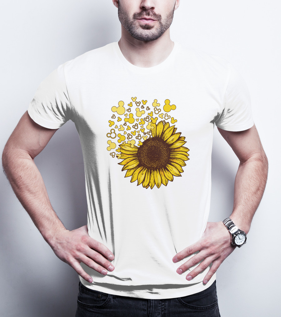 Mickey Sunflower Iconic Blooms With Classic Ears T-Shirt