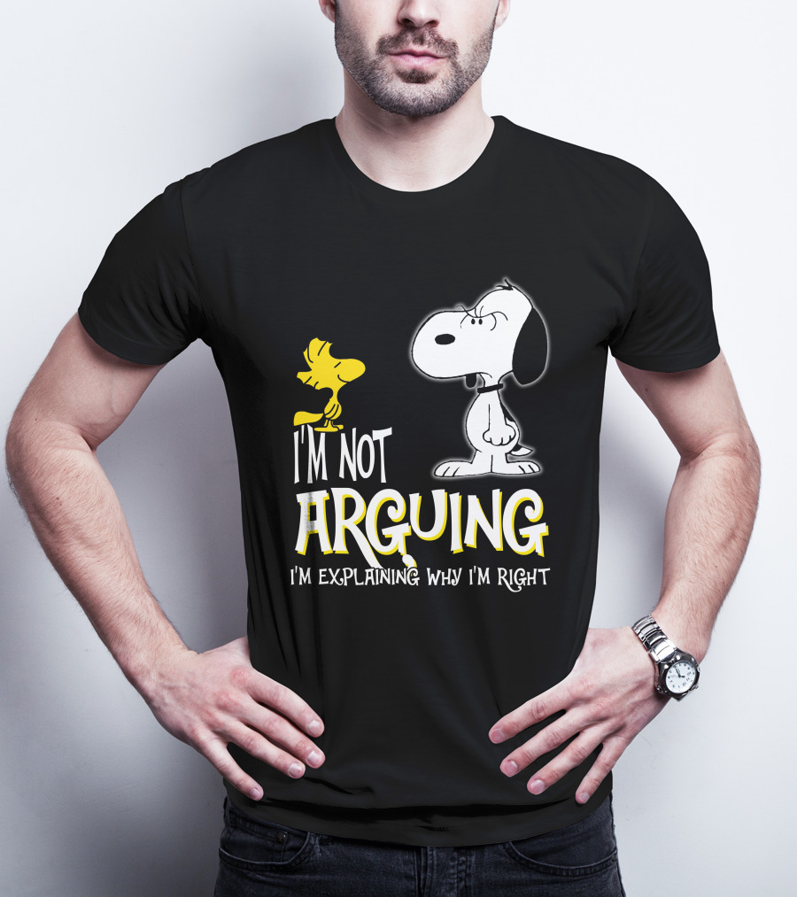 I'm Not Arguing I'm Explaining Why I'm Right Snoopy Woodstock Peanuts T-Shirt