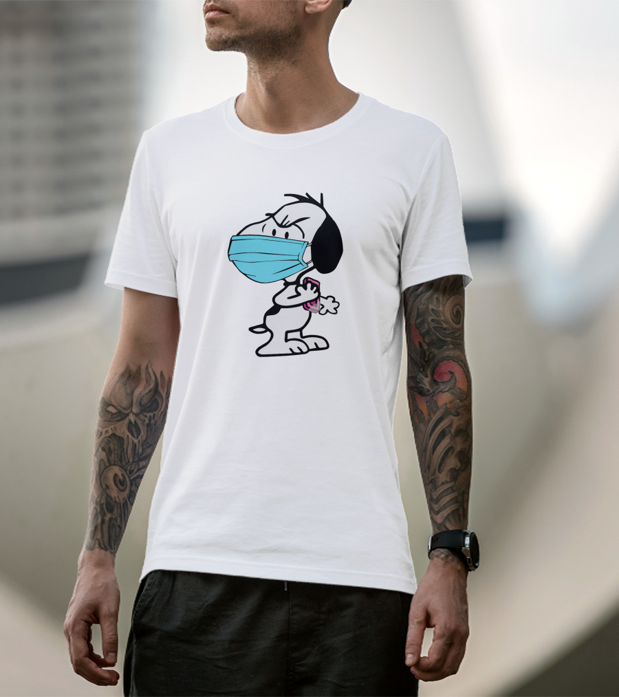 Snoopy Wearing Mask Washing Hands Hygiene Reminder T-Shirt