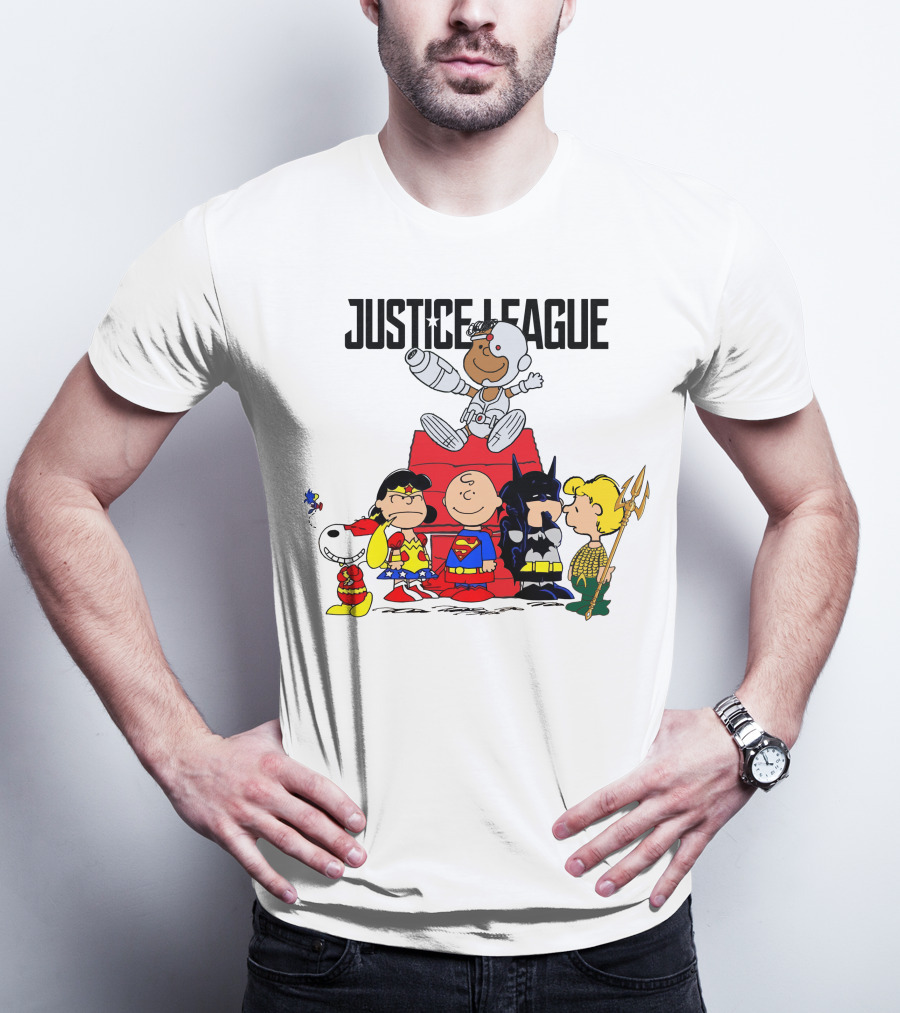 Justice League Peanuts Crossover Charlie Brown Superheroes T-Shirt
