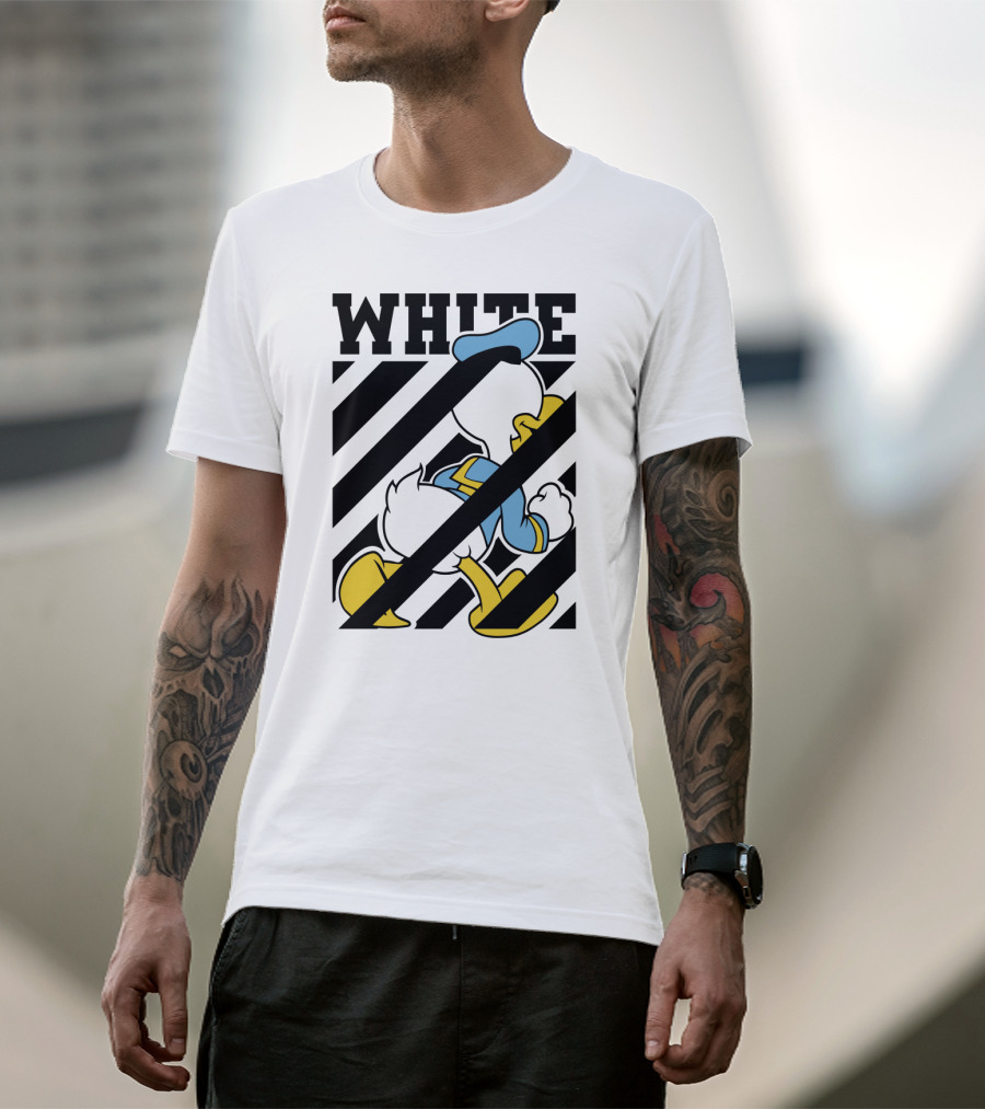 Donald Duck Off-White Stripes T-Shirt