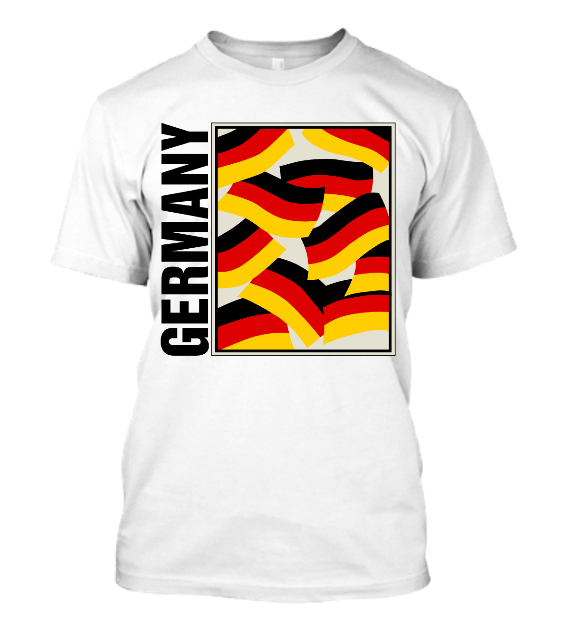 Germany Bold Black Text With Vibrant Flag T-Shirt