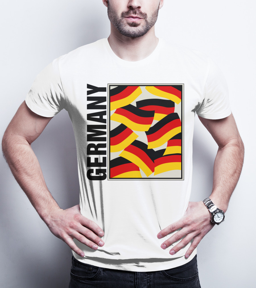 Germany Bold Black Text With Vibrant Flag T-Shirt
