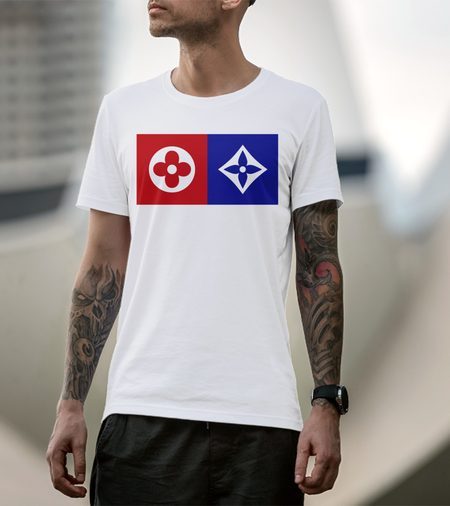 Best Dual Icon Flower Emblems T-Shirt