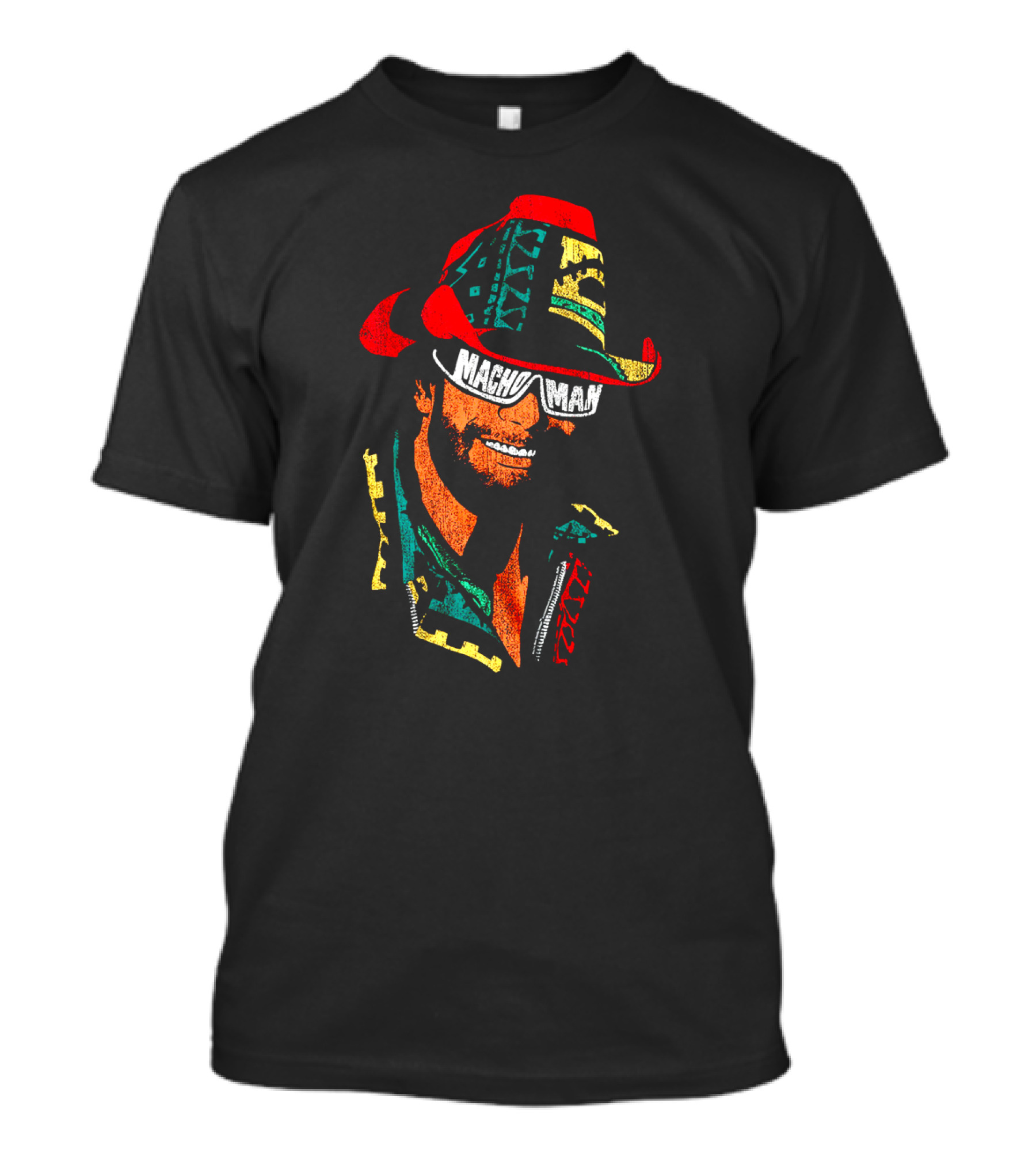 Macho Man Retro Style Cowboy Hat And Sunglasses T-Shirt