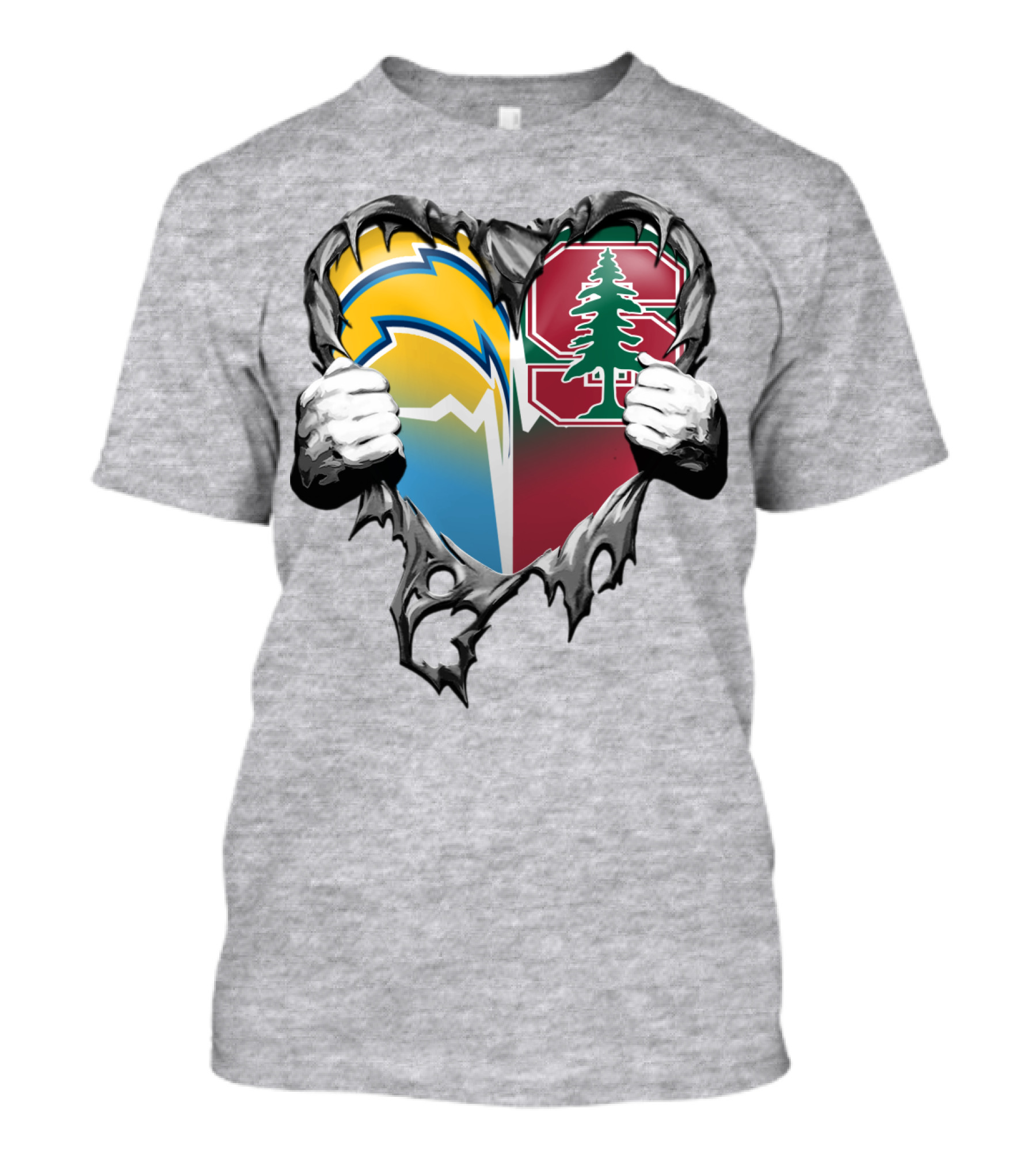 Los Angeles Chargers Stanford Tree Heart T-Shirt