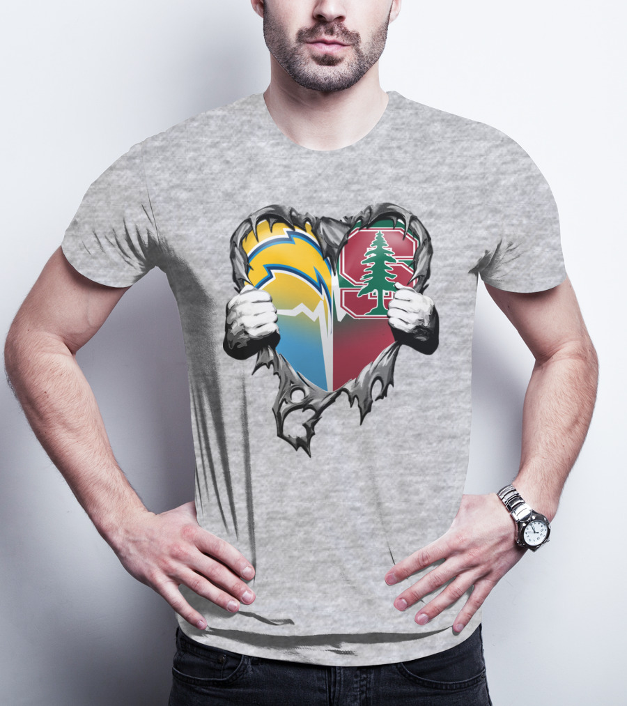 Los Angeles Chargers Stanford Tree Heart T-Shirt