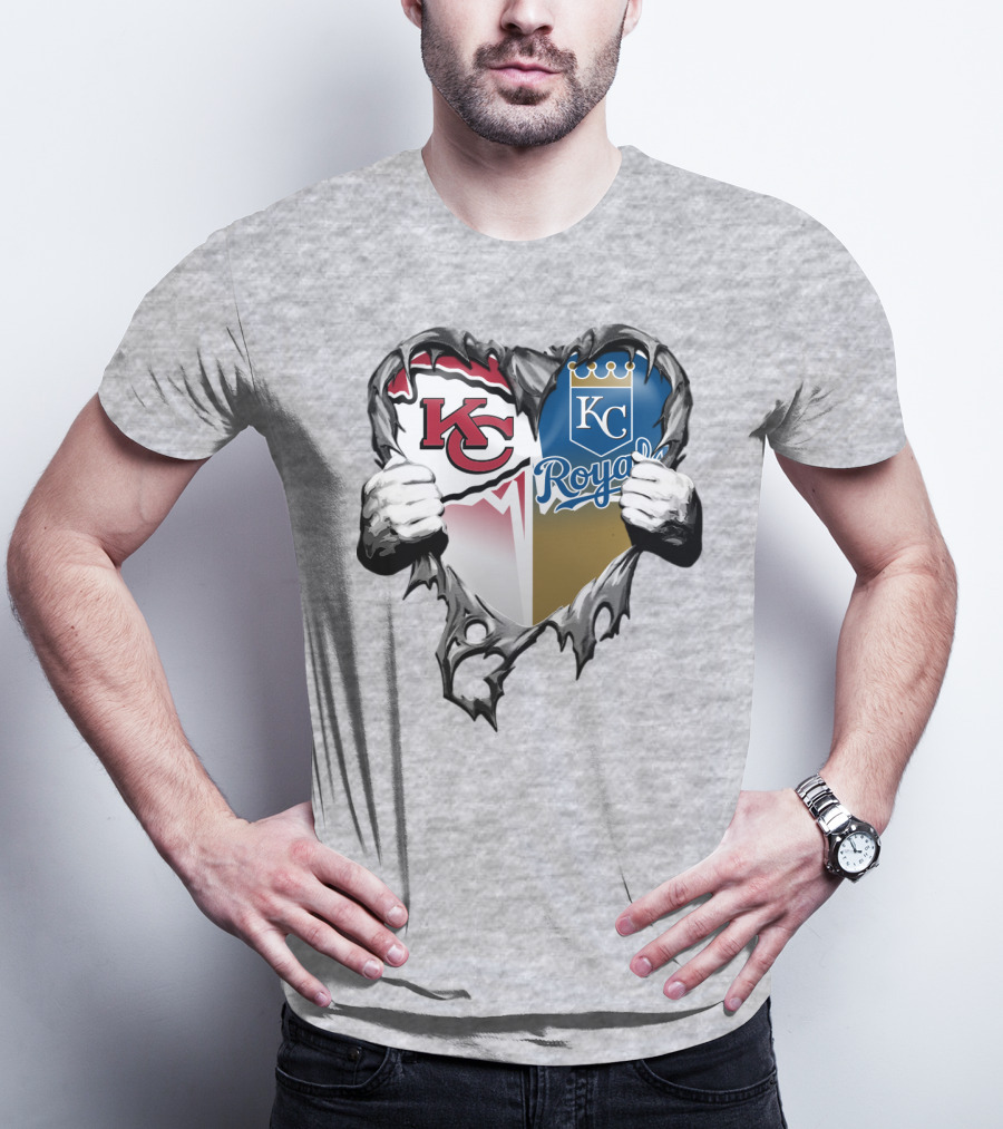 Kc Chiefs And Kc Royals Heart T-Shirt