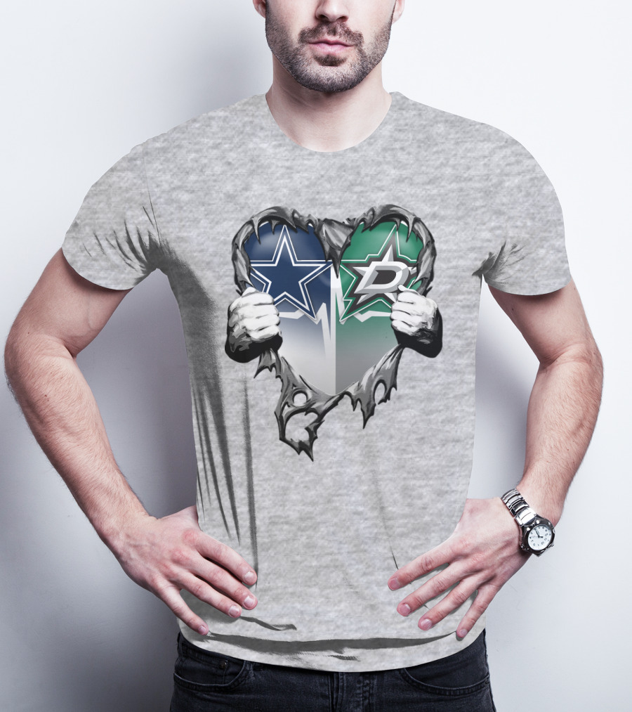 Dallas Cowboys Star Dallas Stars Logo Heart Hands Xatt044 T-Shirt