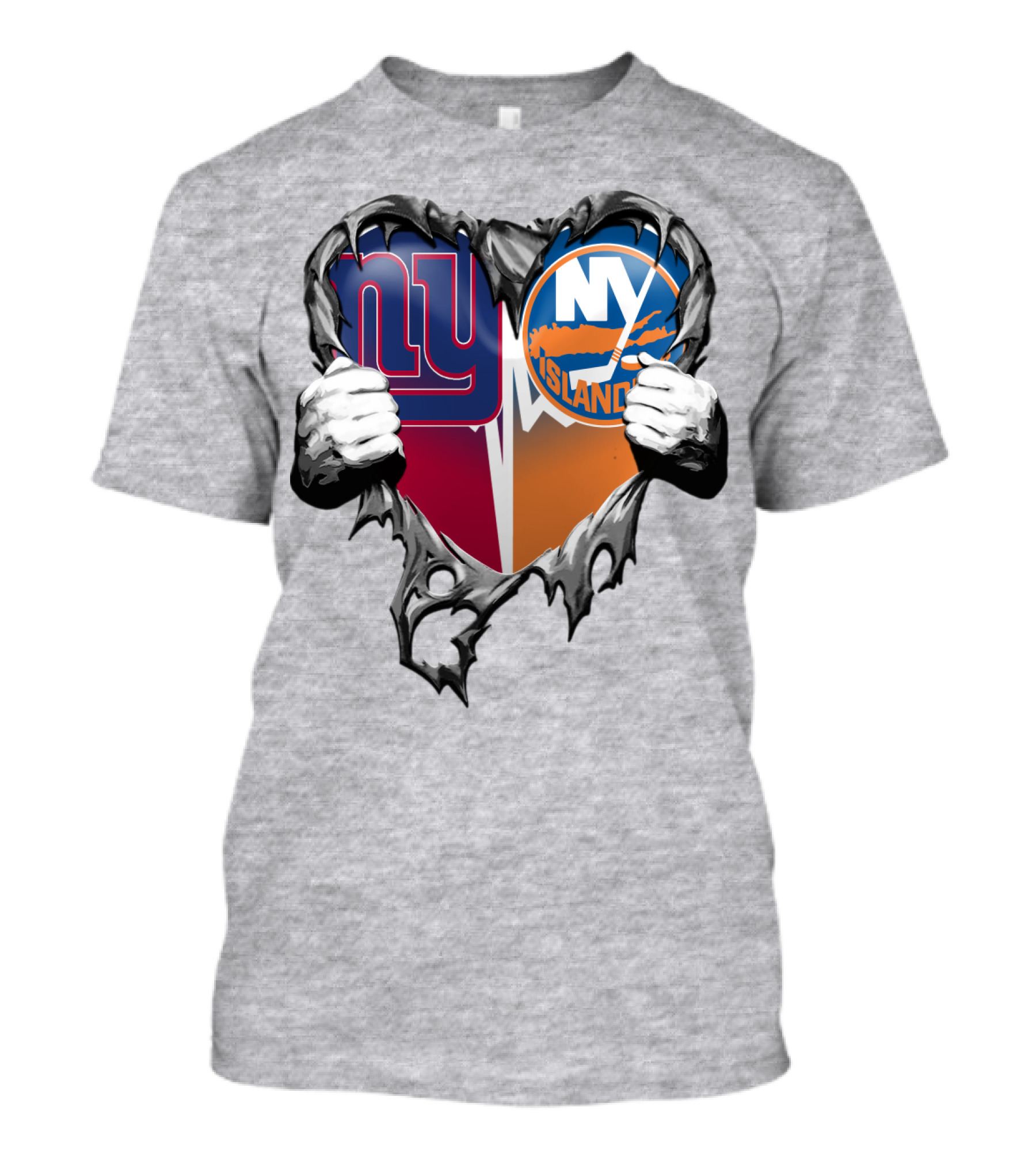 Ny Giants And Ny Islanders Heart T-Shirt