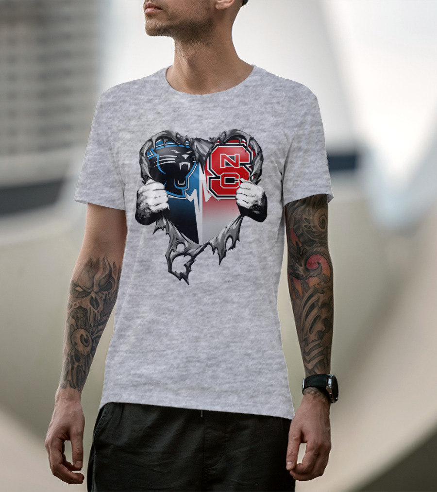 Carolina Panthers Nc State Heart T-Shirt
