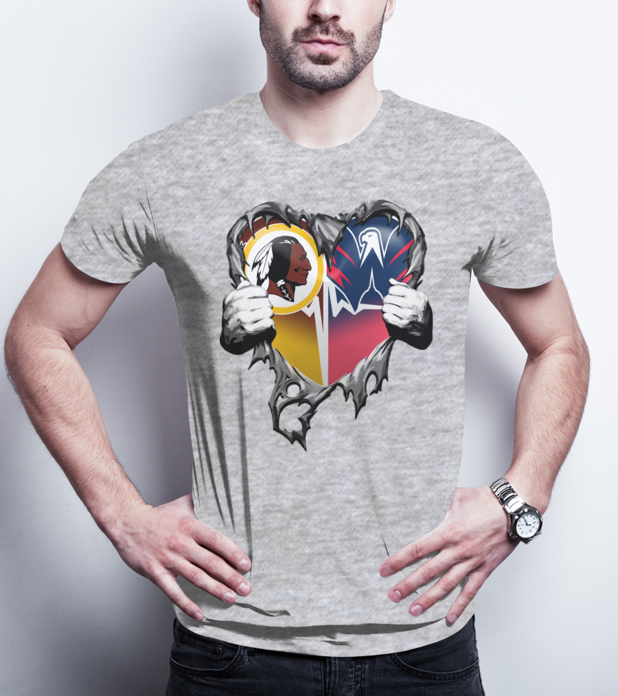 Washington Redskins Wizards Heart Logo Mashup T-Shirt