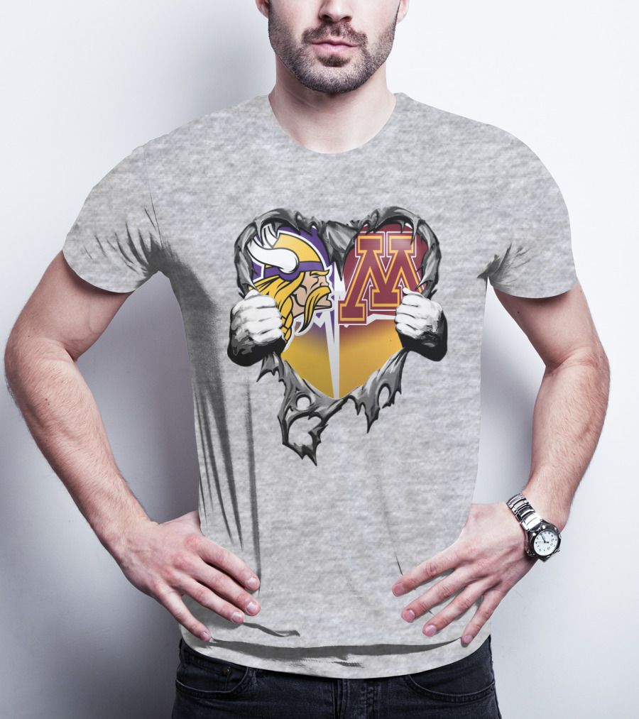 Vikings Minnesota Split Heart T-Shirt